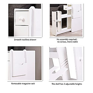 Organizedlife Freestanding Bathroom Cabinet, Wooden Floor Cabinet Toilet, Paper Holder Organizer, Toilet Paper Holder, Corner Cabinet Without Assembly