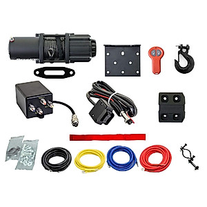 SuperATV Black Ops 3500 lb Winch with Winch Mounting Plate for 2014+ Honda Pioneer 700 / Honda Pioneer 700-4 | Complete Winch Kit Ready for Quick & Easy Install | Powder Coated Heavy Duty Steel Plate