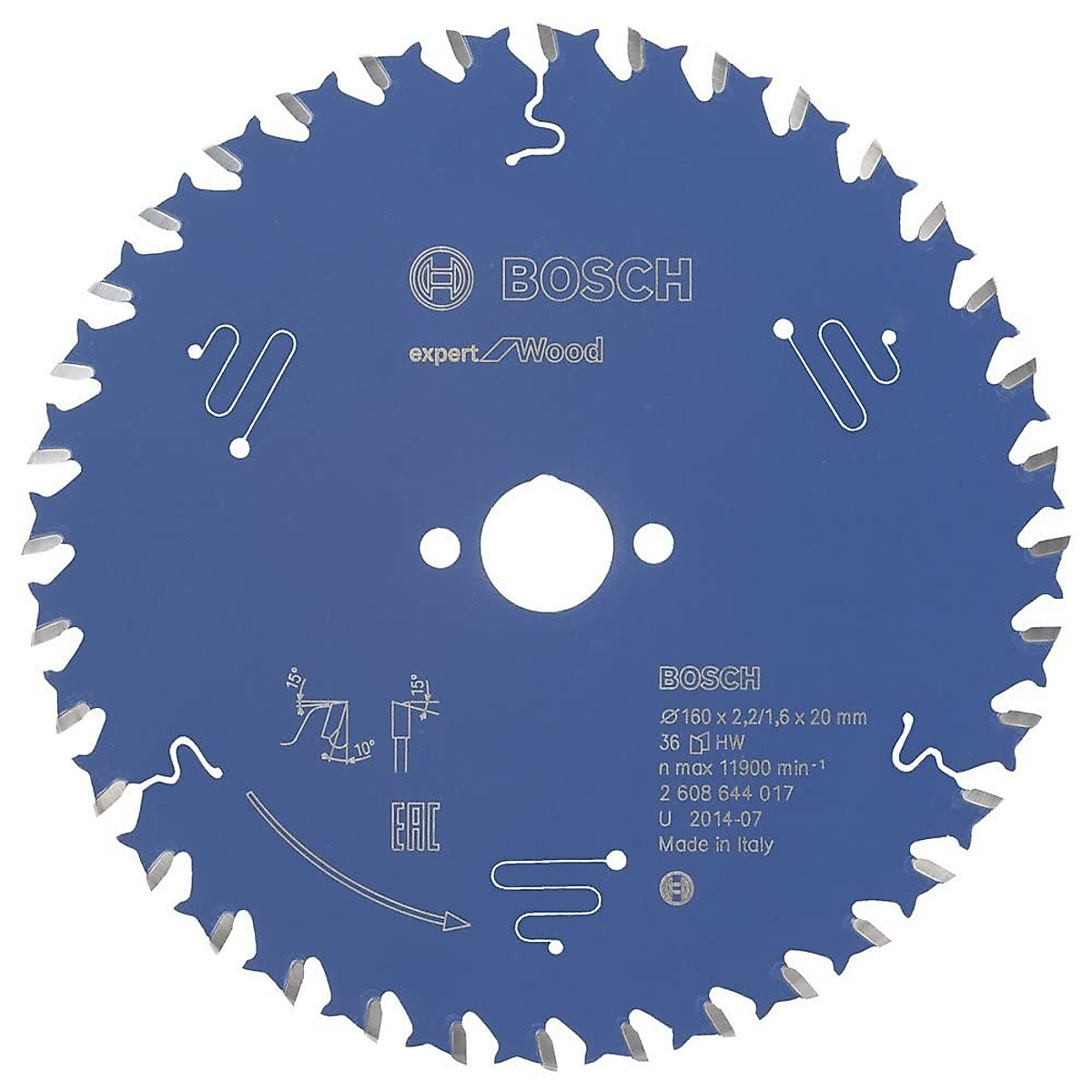 Bosch 2608644017 EXWOH 6.3" x 20mm 36T Circular saw blade Top Precision