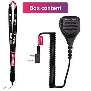 MIRKIT Heavy Duty Speaker Mic Compatible with Baofeng UV-5R, BF-F8HP, UV-82, UV-82HP. Push to Talk Microphone & Lanyard Ham Radio Operator. Radio Shoulder Mic ​Can be Used as Police Radio Mic
