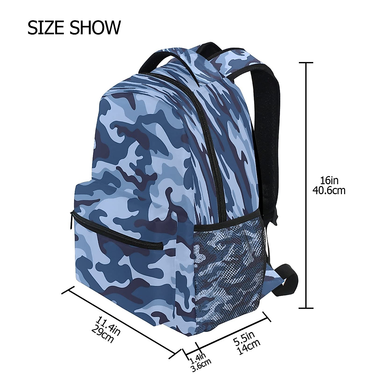 YoCosy Camo Camouflage Military Pattern School Backpack for Teen Girls Boys Lightweight Student Backpack Travel Bookbag Laptop Casual Daypack