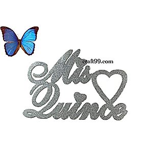 Glitter "Mis Quince Anos" Foam-Wall Hanging-Party Decorations (Silver, XL)