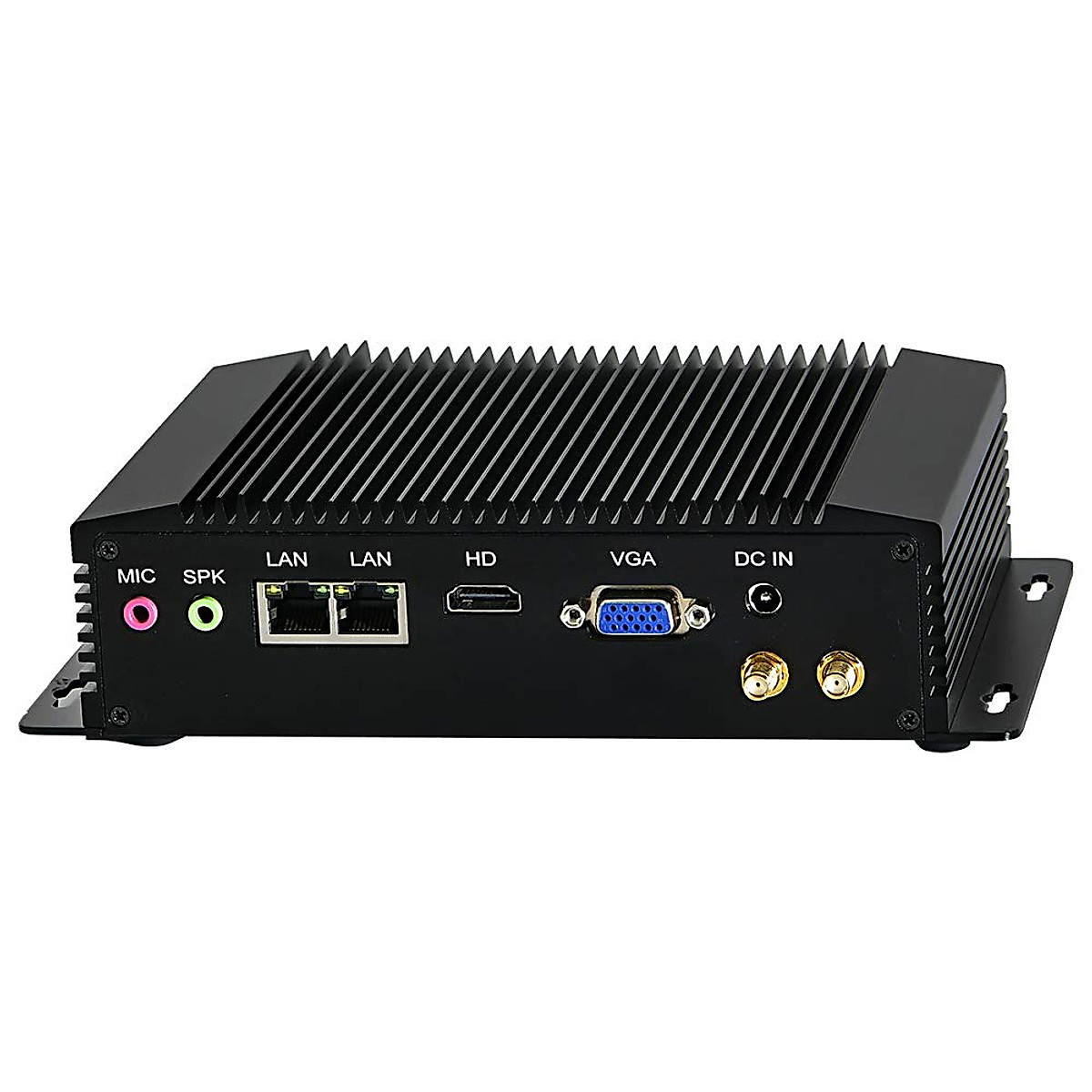HUNSN Industrial Computer, Fanless Mini PC, Embedded IPC, N3510 N3520, Windows 11 / Linux Ubuntu, BM18, Watchdog, GPIO, WOL, SIM Slot, 2 x LAN, 2 x RS232 422 485, 8G RAM, 128G SSD