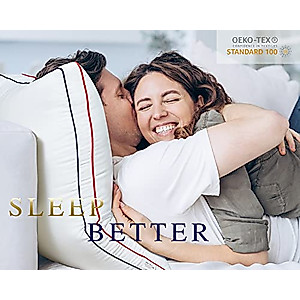 Bedufsar Bed Pillows for Sleeping, Queen Size Pillows Hotel Quality Set of 2, Firm and Supportive Gusseted Pillows for Side and Back Sleepers, Cooling Down Alternative Fluffy Soft Pillow (20x30 in)