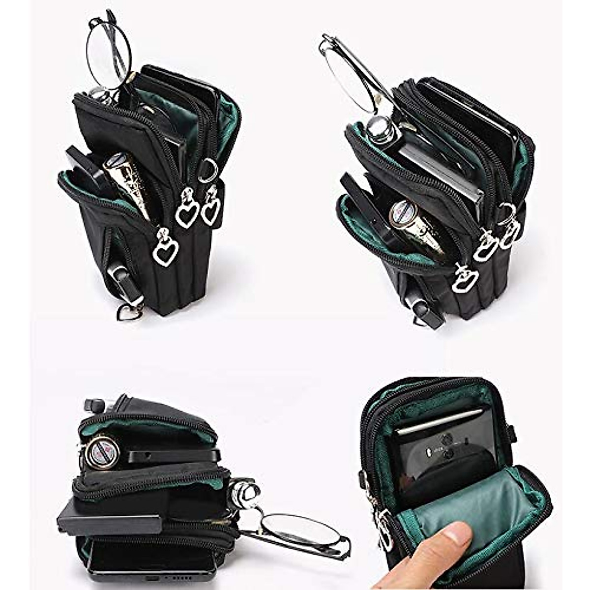 Women Nylon Cell Phone Purse Travel Crossbody Bag Wristband Sport Armband Wallet for Galaxy S10 Plus S9 Plus A50 A7 J7 Star J7 J7 Pro J4, Moto G7 Z4 Z3 G6 E5 Play, HTC U12+, OnePlus 9 (2 Pcs, Purple)