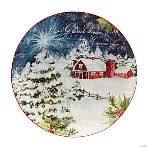 Certified International Silent Night 11" Dinner Plates, Set of 4, Multicolor, Large