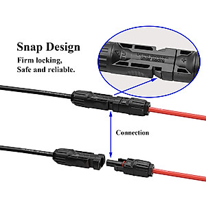 zdyCGTime 10AWG EC5 Female to Solar Male and Female Photovoltaic Power Cord Kit is Compatible with EC-5 Female Plugs and Solar Connectors,for Solar Motorcycle Weeder Generator etc.(40cm/1Pack)