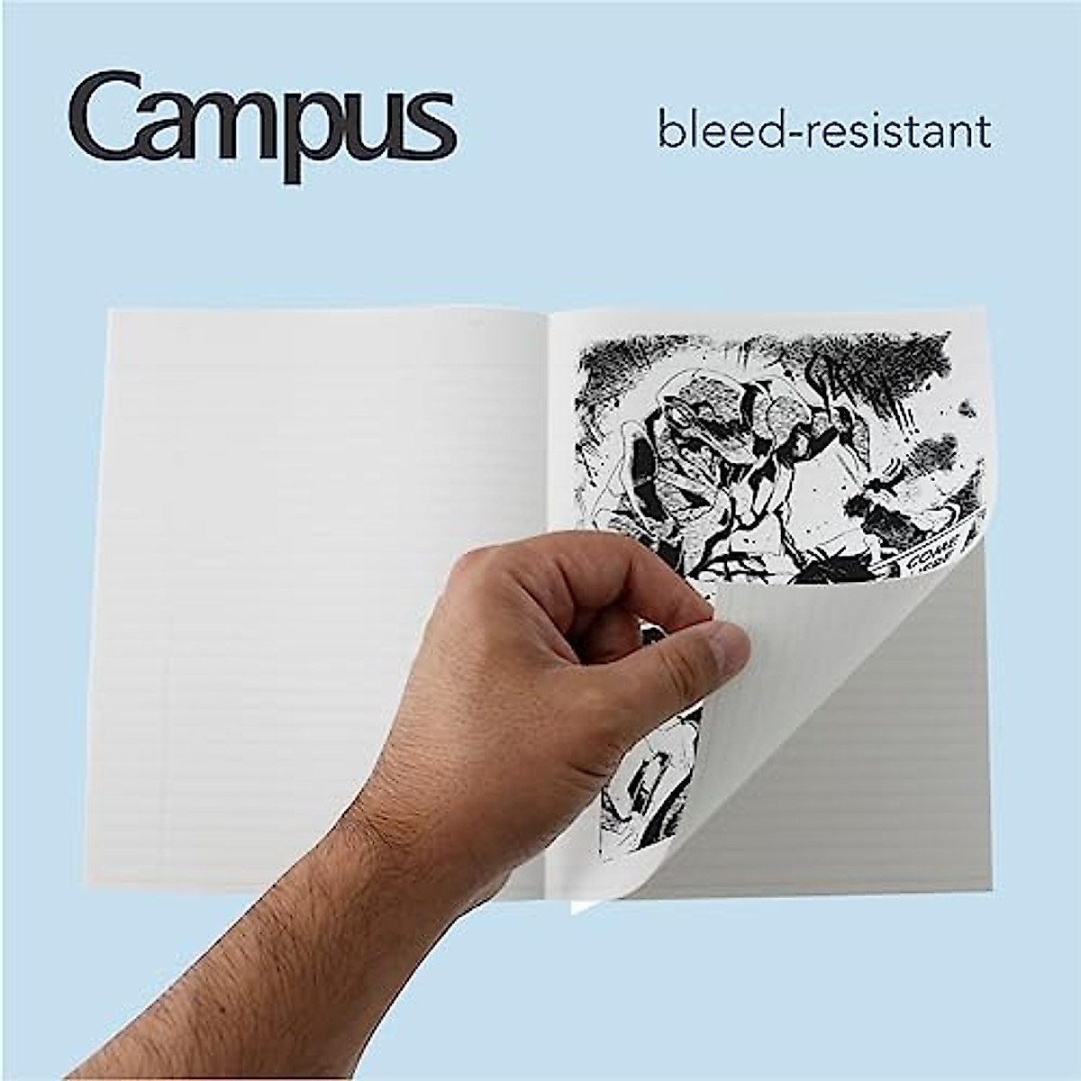 KOKUYO Campus Notebook, 9-3/4“ x 7-1/2”, College Ruled, 80 Sheets (160 pages), Bleed Resistant, Pack of 3 Colors - Pink, Blue, Lavender, Made in Japan (WSG-NO-308CG1×3)