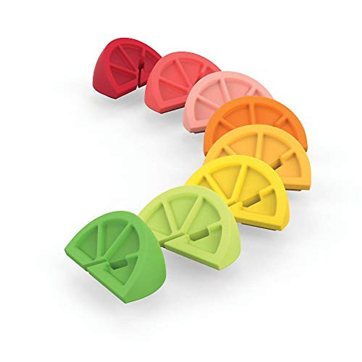 TrueZoo Citrus Wine Glass Charms and Glass Drink Markers - Fruit Wine Accessories - Multi Color Set of 8