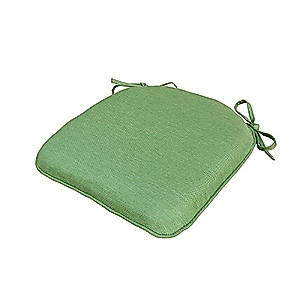 COZPLEN Indoor Outdoor Non Slip Chair Pad, U-Shaped Seat Cushions with Ties for Home Patio Dining Chairs, 14x14 inch, Set of 2,(Deep Green)