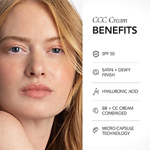 CLE Cosmetics CCC Cream (Warm Medium Light 203 / SPF 50) - Color Correcting CC Cream with Sunscreen - Lightweight, Hydrating, Light to Medium Coverage Foundation - BB & CC Cream Hybrid - 1 fl oz