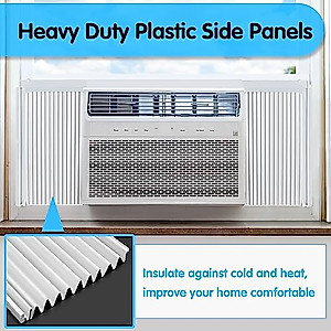 Air Jade Window Air Conditioner Side Panels with Frame, Window AC Side Panel Set for 5,000 Btu Units, Room Air Conditioner Accordion Filler Curtain Replacement Kit