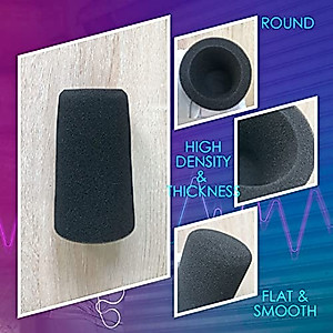 RK Pop Filter Perfectly Compatible with Sure SM7B, SMdB, SM7A, MV7 and Similar Podcast Mics Thick Foam Windscreen Cover Replacement Avoid Noise Against Plosives, High Density Black
