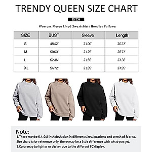 Trendy Queen Oversized Sweatshirts For Women Turtleneck Pullover Fleece Long Sleeve Hoodies Tops Fall Outfits Y2K Fashion Clothes