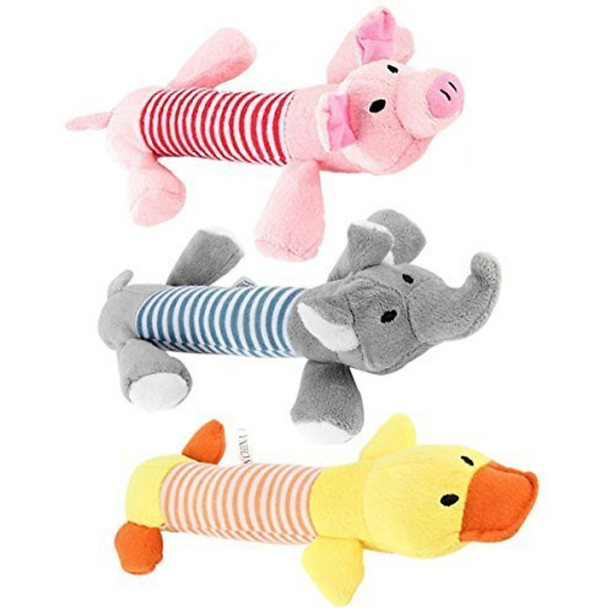 Broadfashion Dog Pet Puppy Plush Sound Chew Squeaker Squeaky Pig Elephant Duck Toys (Yellow Duck)