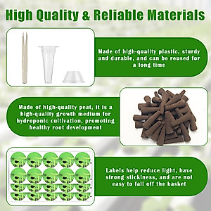 150Pcs Seed Pod Kit for Aerogarden, Anglecai Hydroponics Garden Accessories for Hydroponic Growing System, Grow Anything Kit with 50 Grow Sponge, 50 Pod Label, 24 Grow Basket, 24 Grow Dome, 2 Tweezers