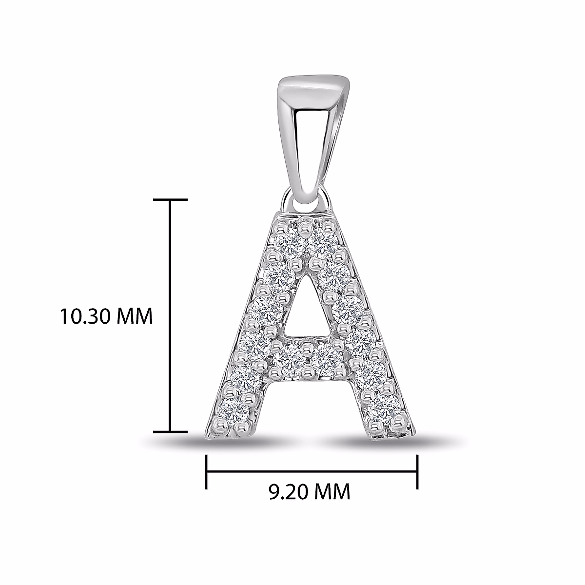 Diamond Wish 14k White Gold Letter A Diamond A to Z Initial Pendant Necklace (1/10cttw) with 18-inch chain