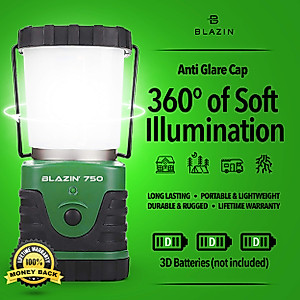 Blazin Ultra Bright Camping Lantern - Waterproof, Portable & Lightweight, 750 Lumens Battery Operated Camping Light - Ideal for Camping, Hurricane, Power Outages & Emergencies