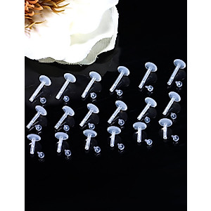 Cisyozi 16g Clear Earring for Sport Nose Stud Ring Work surgery Plastic Lip Labret Monroe Medusa Ring Acrylic Silicone flexible Flat Back Cartilage Helix Tragus Earring Stud Piercing Retainer Jewelry