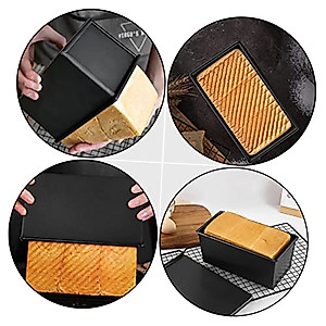 Angoily 2pcs Toast Box Mini Cake Mold French Toast Mini Oven Bread Pans Pullman Pan Bread Toast Mold Cake Baking Tools Toast Baking Box Kitchen Supplies Big Bread Cast Iron With Cover