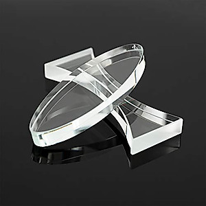 StayMax Concave Convex Lens Set Optical Glass Lens for Physics Teaching 2 Pack