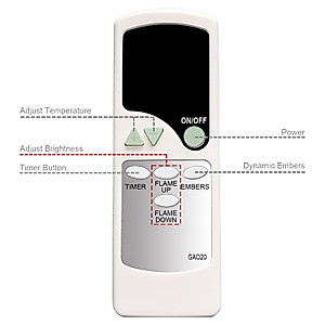 XINJISHIMIN Replacement Remote Control for Signature by Ashley Electric Fireplace EF30-23B EF16-23 EF30-30A W100-101