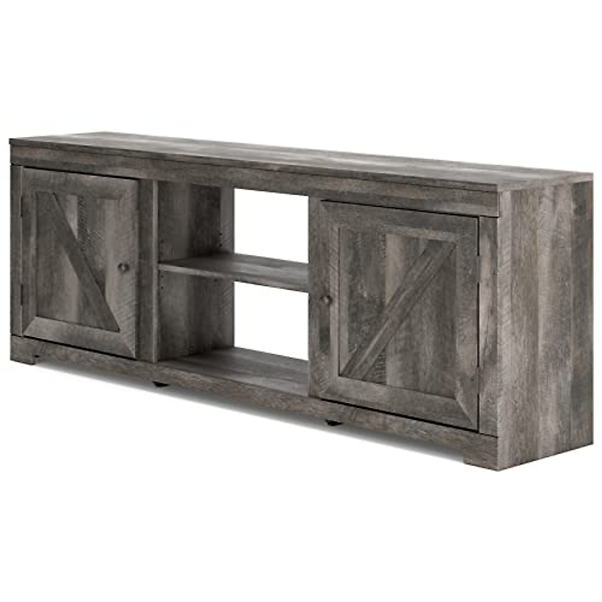 Signature Design by Ashley Wynnlow Rustic TV Stand with Fireplace Option for TVs up to 72", Gray