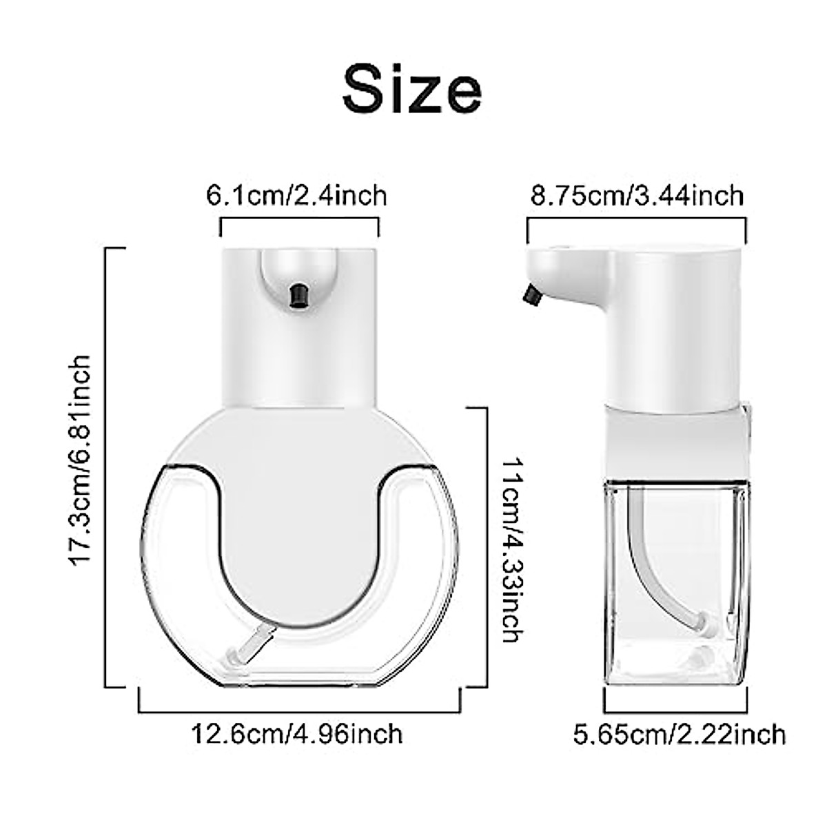EKDJKK Automatic Foaming Soap Dispenser, 4 Level Adjustable Rechargeable Smart soap Dispenser, 14.5oz/430ml Wall Mount Touchless Hand Soap Dispenser for Bathroom Countertop, Kitchen(Foam)
