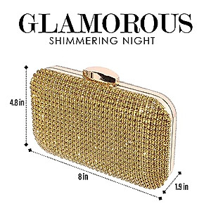 Olixi Silver Crystal Clutch Purse for Women Evening Bag Glitter Luxury Handbag for Wedding Dinner Party Prom Cocktail