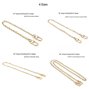 Mini Copper Purse Chain Shoulder Crossbody Strap Bag Accessories Charm Decoration (Gold, 18'')