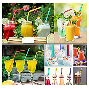 Pro Mael 200-Pack Paper Drinking Straws Biodegradable, Flexible Straws Bulk for Juices, Shakes, Smoothies - Disposable& Eco-Friendly Straw for Birthdays, Weddings & Party (5 Colors)