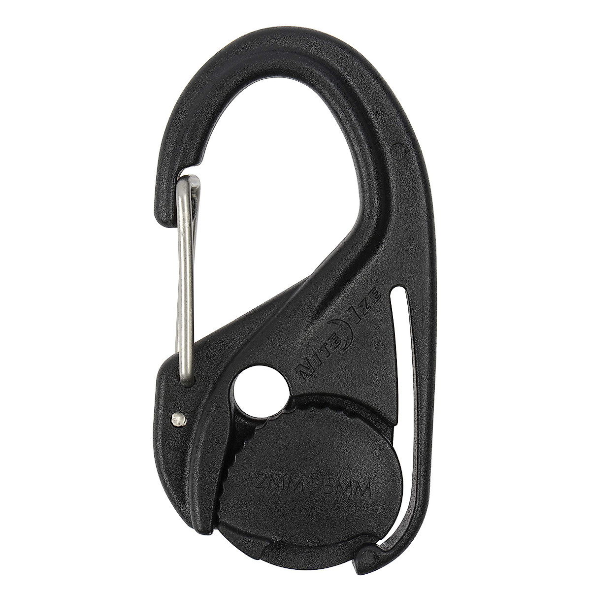 Nite Ize NCJ-25-2R3 CamJam Tie Down Rope Tightener with Carabiner Clip, 2-pack With Cord, Black, 2 Count