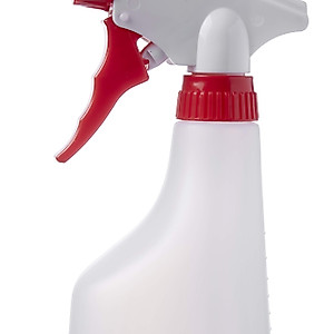 Consolidated Plastics Leakproof Spray Bottle with Red Sprayer, HDPE, Natural, 22oz, 12 Piece