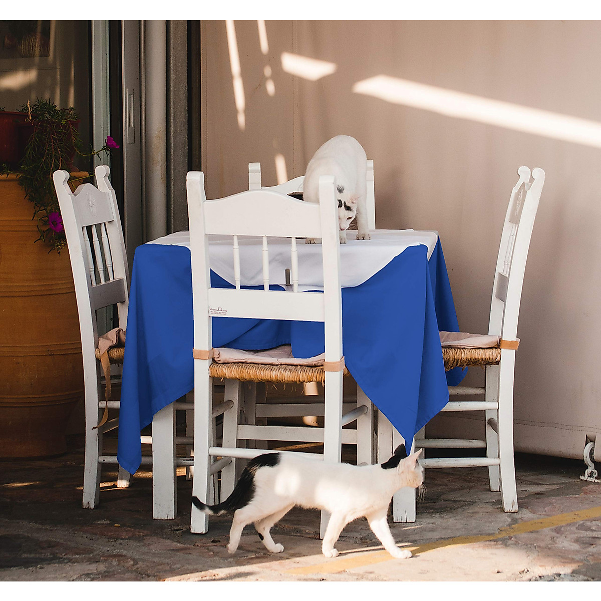 YLZYAA Tablecloth - 54 x 54 Inch -Royal Blue-Square Polyester Table Cloth, Wrinkle,Stain Resistant - Great for Buffet Table, Parties, Holiday Dinner & More