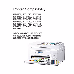 Hyliter T502 502 Ink Refill Bottles High Capacity for Ecotank ET2760 ET-4760 ET2720 ET-2750 ET-2850 ET-15000 ET-3850 ET-3750 ET-4850 ET-3830 Printer (4 Pack)