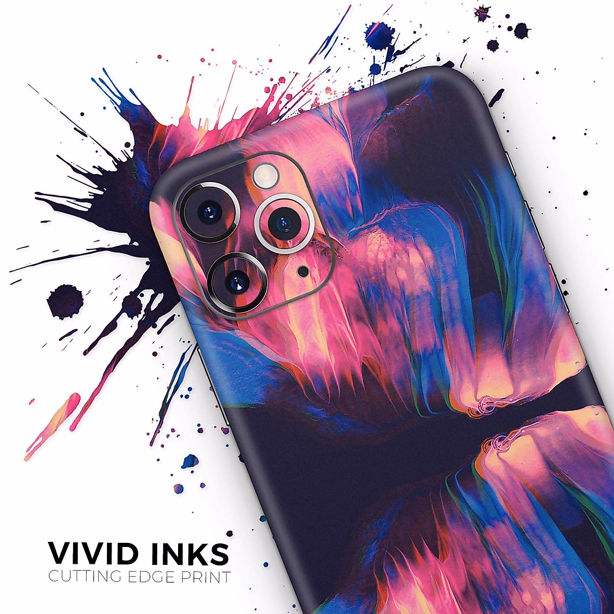 Design Skinz Liquid Abstract Paint Remix V79 - DesignSkinz Protective Vinyl Decal Wrap Skin Cover Compatible with The Apple iPhone Xs Max (Full-Body, Screen Trim & Back Glass Skin)