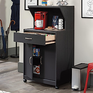 Sauder Microwave/Kitchen Cart, Raven Oak Finish