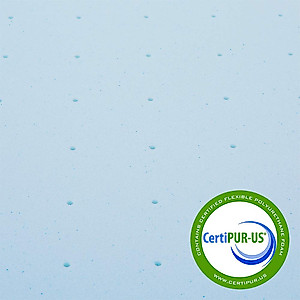 Best Price Mattress 4 Inch Ventilated Memory Foam Mattress Topper, Cooling Gel Infusion, CertiPUR-US Certified, Short Queen Light Blue