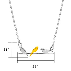 Boma Jewelry Sterling Silver Birds On A Wire 14 KT. Gold Vermeil Necklace, 18 Inches