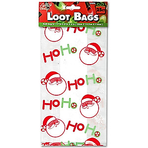 Christmas Gift Bags for Holiday Gifts - Cellophane Goodie Treat and Party Favor Bag with Twist Ties (150 Pack)
