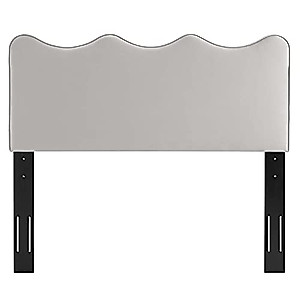 Modway Athena Performance Velvet Headboard, Full/Queen, Light Gray