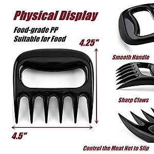 Fibetter Meat Claws for Pulled Pork Chicken Turkey and Beef, Bear Claw BBQ Claws for Shredding Meat, Food-Grade Barbecue Shredder Claw Cut Meats Paw 2pcs for Smoker, Slow Cooker, Outdoor Grill