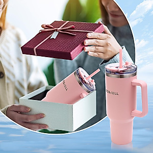 Bosvell 40 oz Tumbler with Handle and Straw Lid,Insulated Cup Reusable Stainless Steel Water Bottle Travel,Mug Cupholder Friendly,100% Leak-proof Travel Coffee Mug,Gifts for Women Men Him Her.