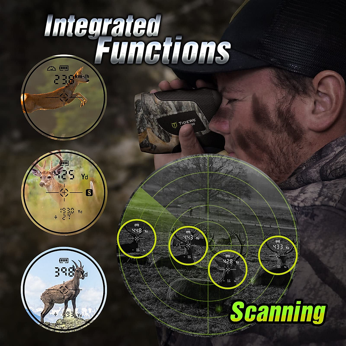 TIDEWE Hunting Blind See Through with Carrying Bag & Hunting Rangefinder with Rechargeable Battery 700Y