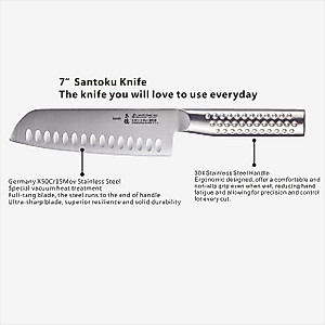 MATTSTONE HILL SINCE 1979 Kitchen Knife Set - 7" Santoku Knife & Kitchen Shears, Asian Chef Knife, Heavy Duty Kitchen Scissors, Poultry Shears