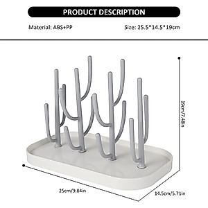 Baby Essentials,Bottle Drying Rack,Baby Bottle Drying Rack,Drying Rack for Kitchen Counter,Detachable Bottle Dryer Holder with Base.for Nipples,Cups,Pump Parts and Accessories(Gray)