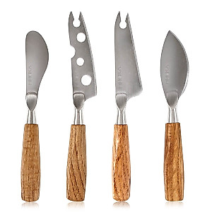 BOSKA Stainless Steel Mini Cheese Knives - Oslo For All Types of Cheese - Multi-Functional Cheese Slicer - Handheld Slicer - Silver Non-Stick - Dishwasher Safe - For Kitchen Cooking