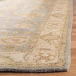SAFAVIEH Antiquity Collection 3' x 5' Blue / Beige AT312A Handmade Traditional Oriental Premium Wool Area Rug