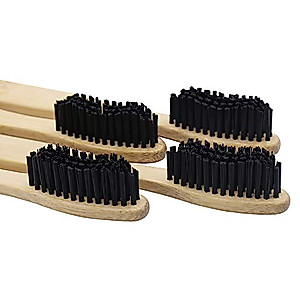 N-amboo Super Hard Toothbrush Bamboo Toothbrush Large Brush Head Manual Toothbrsuh Hard Bristles Pack of 4