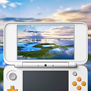 Hard Case Compatible New 2DS XL with 2 Packs Screen Protector, AFUNTA Anti-Scratch Crystal Clear Case, with 4 Pcs Tempered Glass Protective Films for Top and Bottom Screen